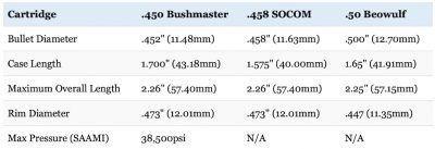 450 Bushmaster vs 458 SOCOM vs 50 Beowulf: Battle Of The Big Bore AR ...